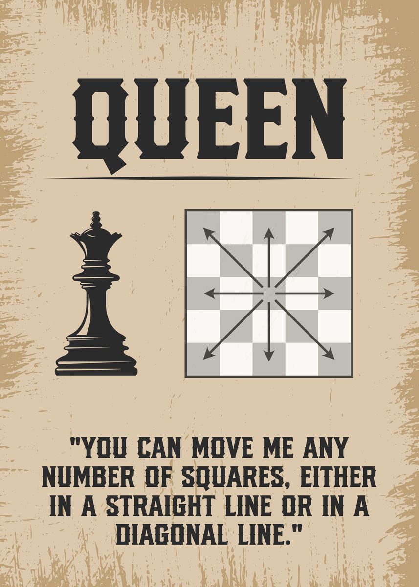 'Queen Movement Chess' Poster, picture, metal print, paint by OTASTD ...