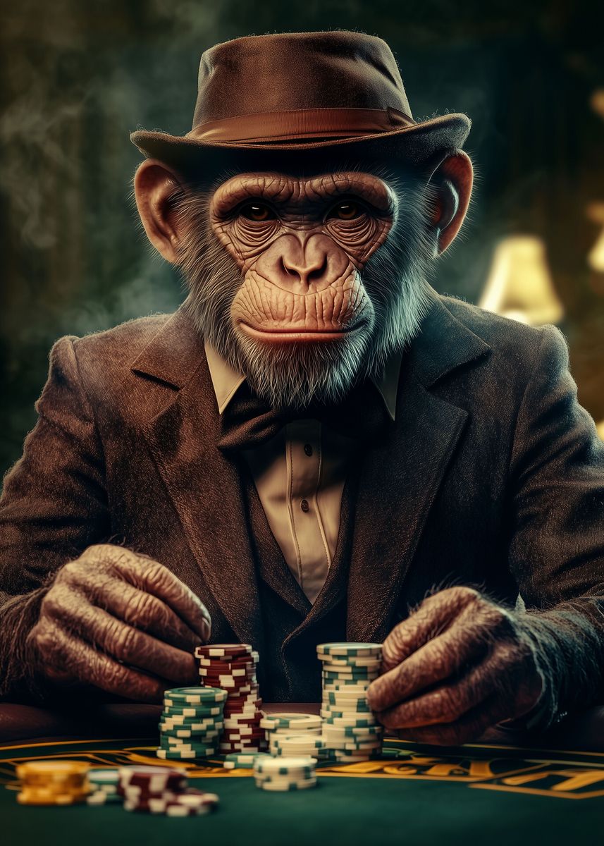 'Boss Money Playing Poker' Poster, picture, metal print, paint by ...