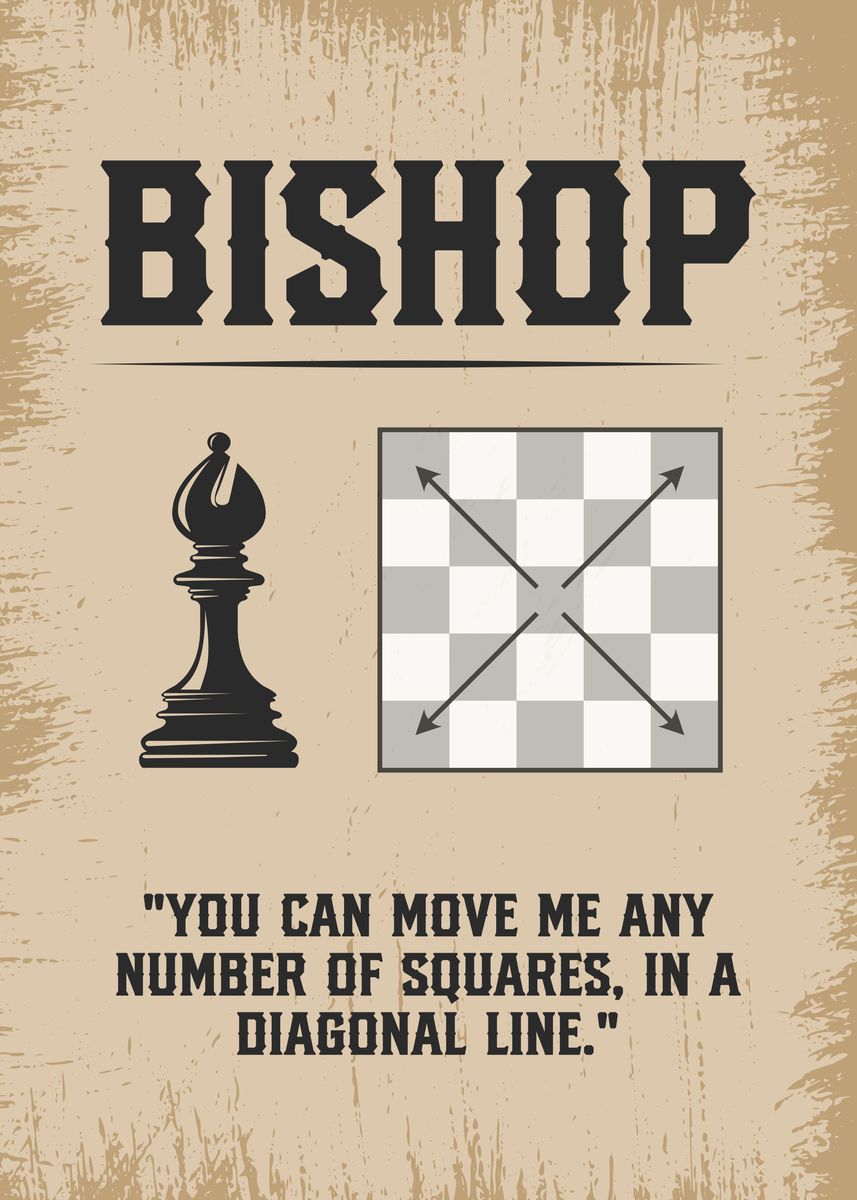 'Bishop Movement Chess' Poster, picture, metal print, paint by OTASTD ...