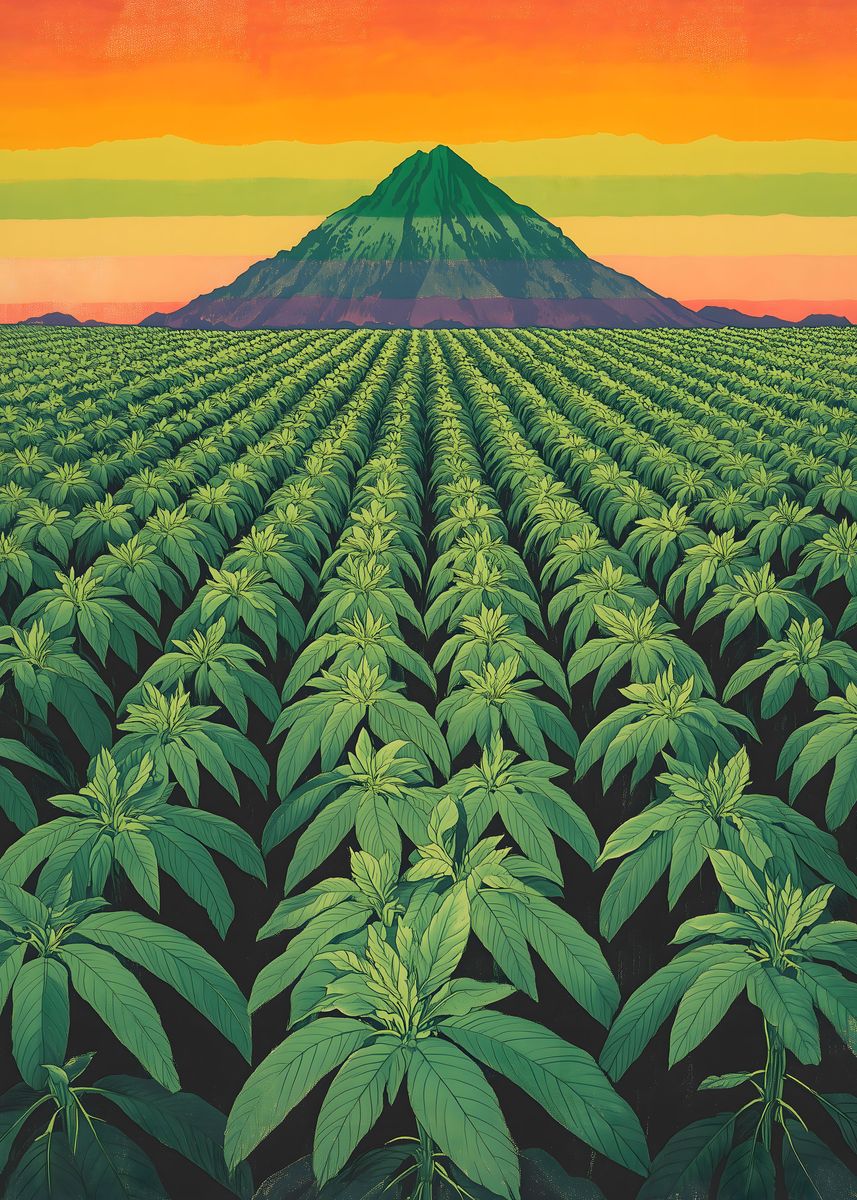 'Green Hemp plant' Poster, picture, metal print, paint by Adam Brooq ...