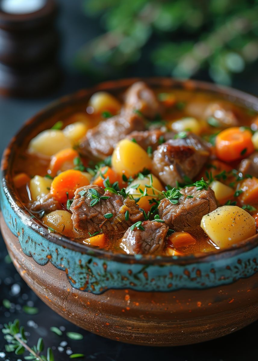 'Beef Stew with Vegetables' Poster, picture, metal print, paint by ...