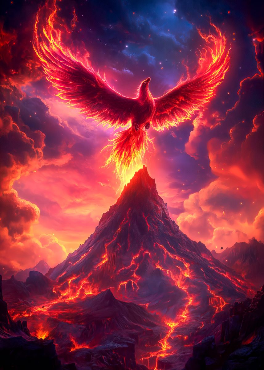 'Phoenix Rising' Poster, picture, metal print, paint by The creative ...