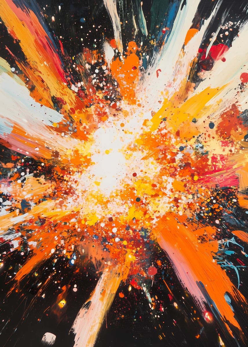 'Abstract Explosion Painting' Poster, picture, metal print, paint by ...