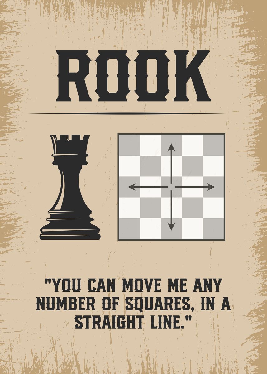 'Rook chess Movement' Poster, picture, metal print, paint by OTASTD ...
