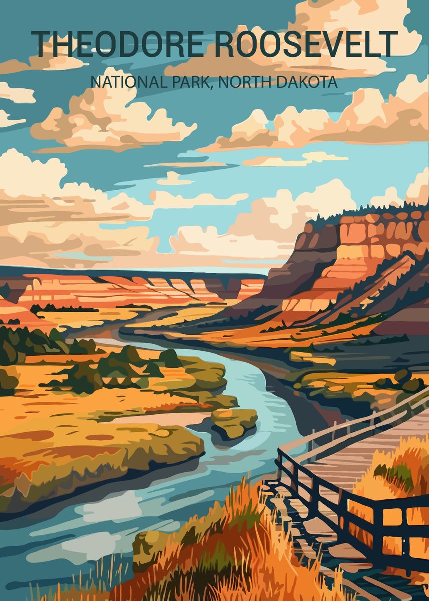 'Theodore Roosevelt National Park' Poster, picture, metal print, paint ...