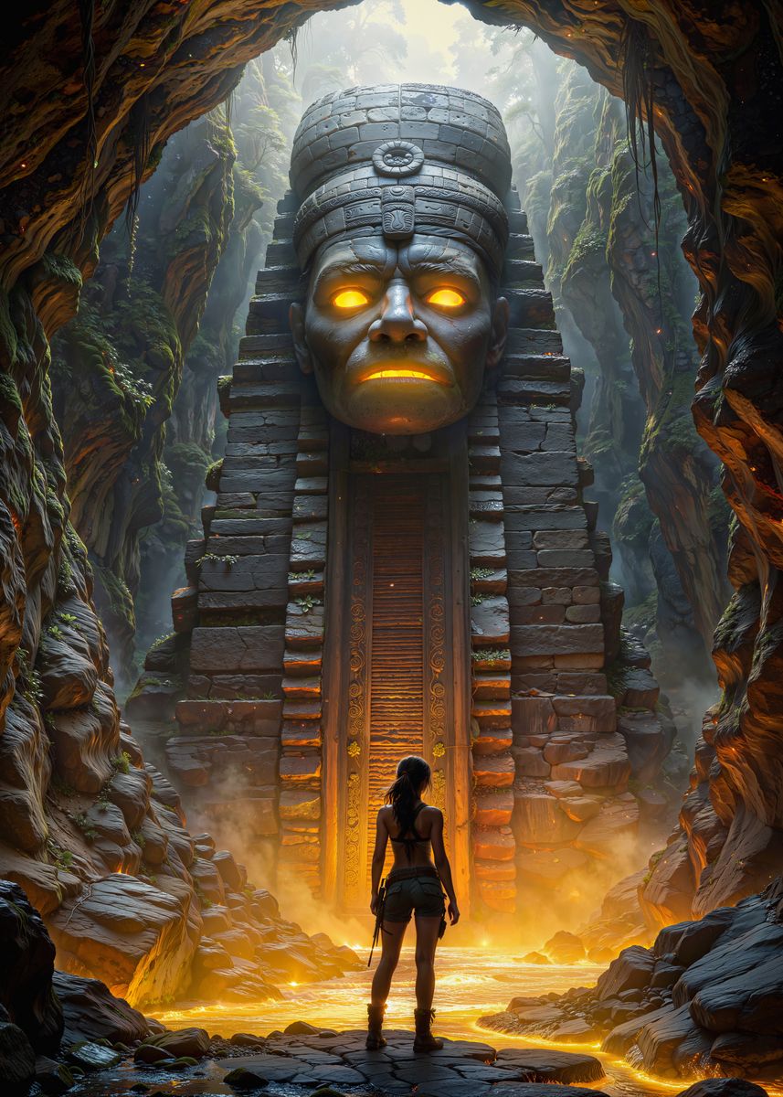 'Ancient Stone Guardian' Poster, picture, metal print, paint by ...