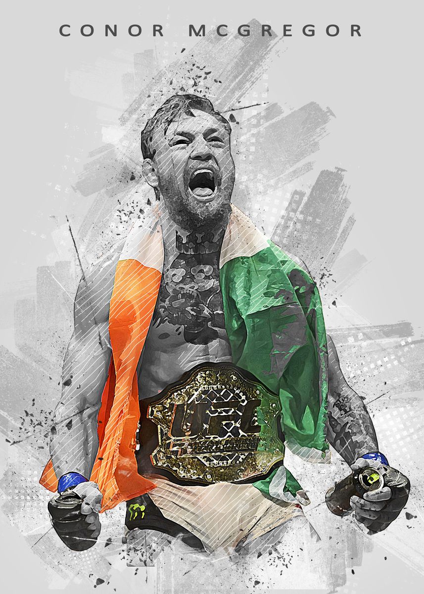 'Conor McGregor UFC Champion' Poster, picture, metal print, paint by ...
