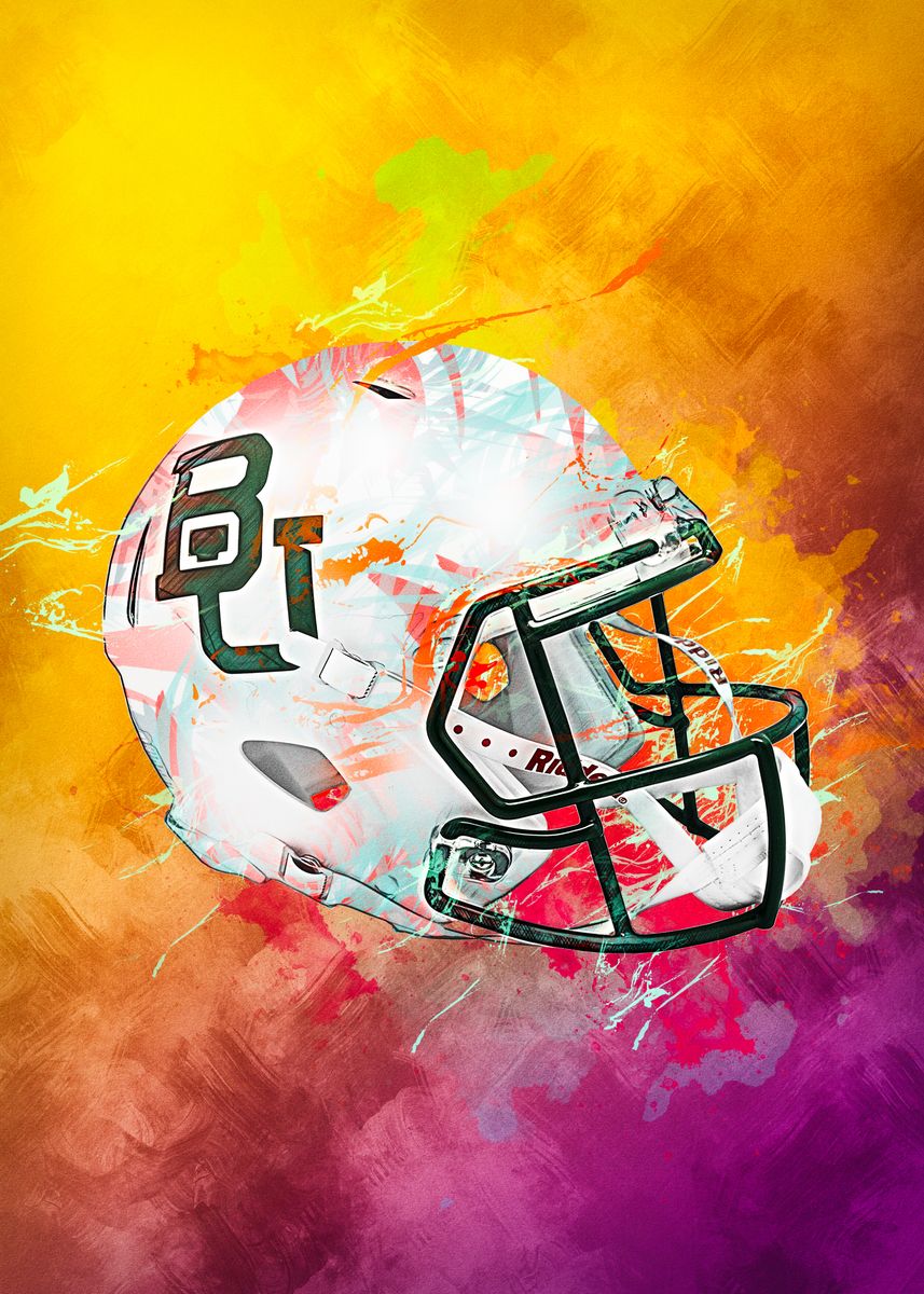 'BAYLOR BEARS Football Helmet Art' Poster, picture, metal print, paint ...