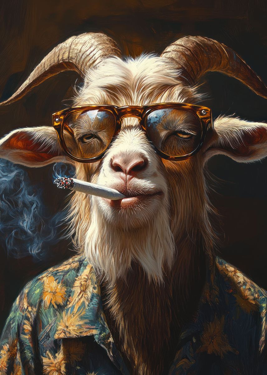 'Cool Goat Vibes' Poster, picture, metal print, paint by jodotodesign ...