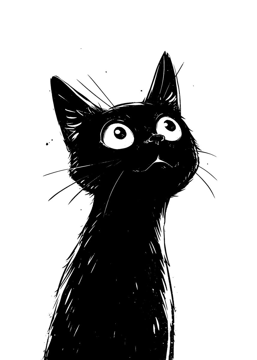 'Cat' Poster, picture, metal print, paint by CF | Displate