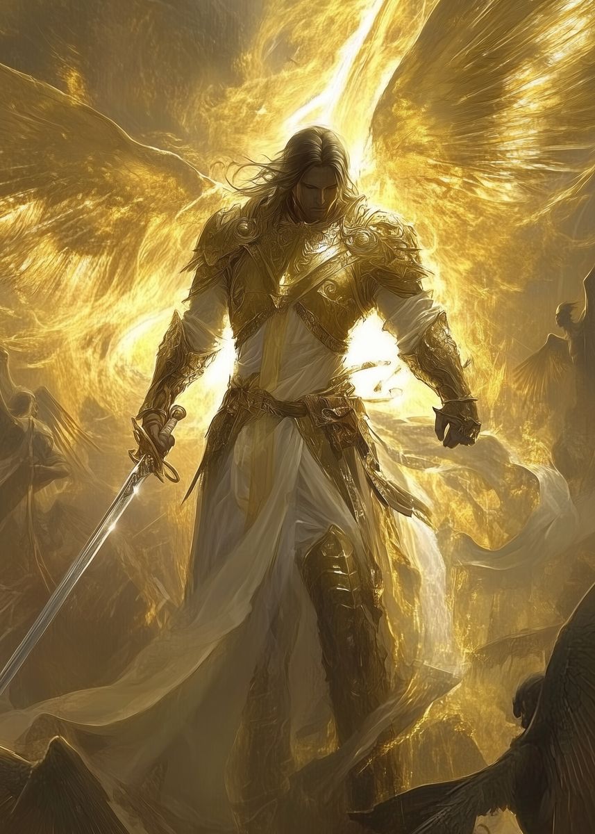 'Angelic Warrior' Poster, picture, metal print, paint by Mike studio ...