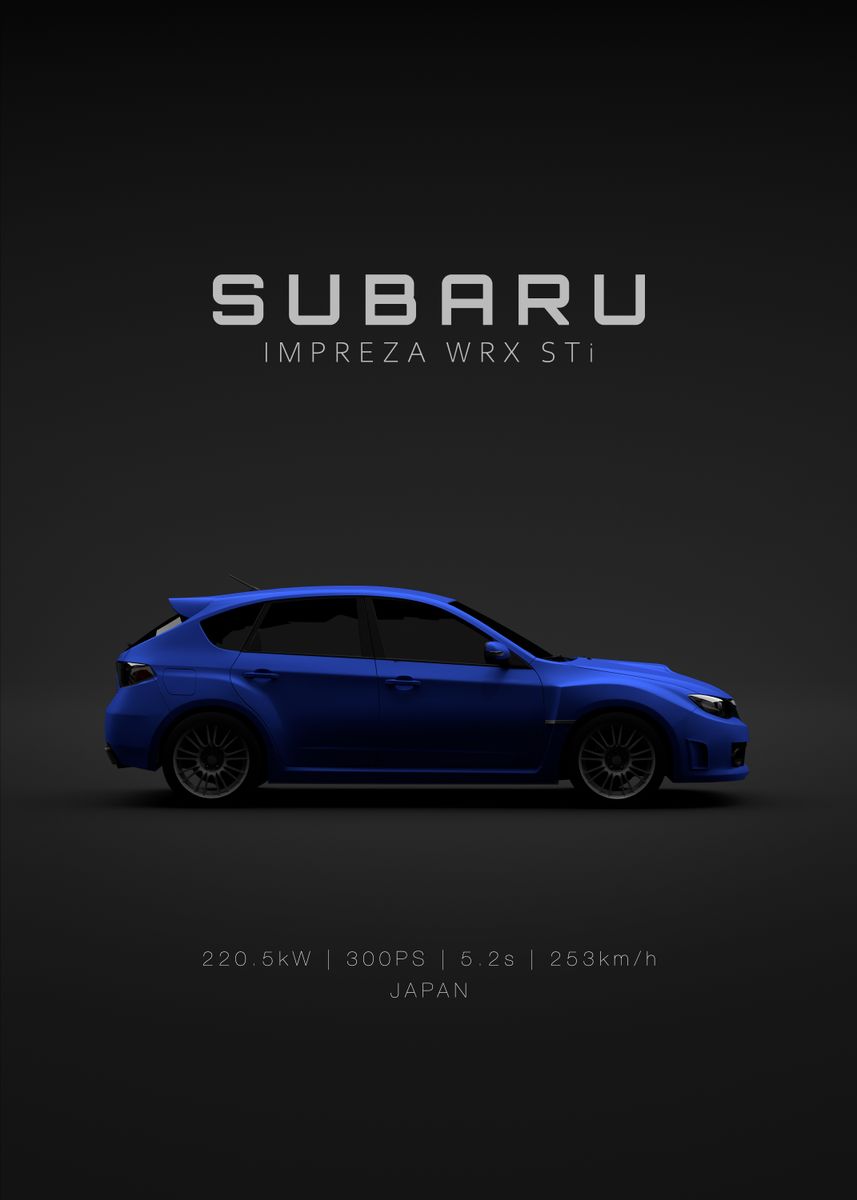 'Subaru Impreza WRX STI Specs' Poster, picture, metal print, paint by ...