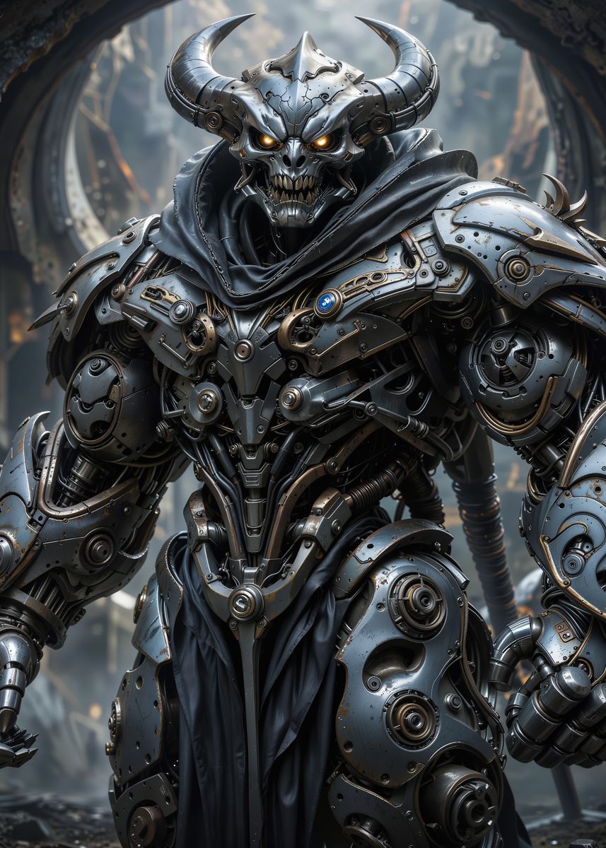 'Cybernetic Demon Warrior' Poster, picture, metal print, paint by ...