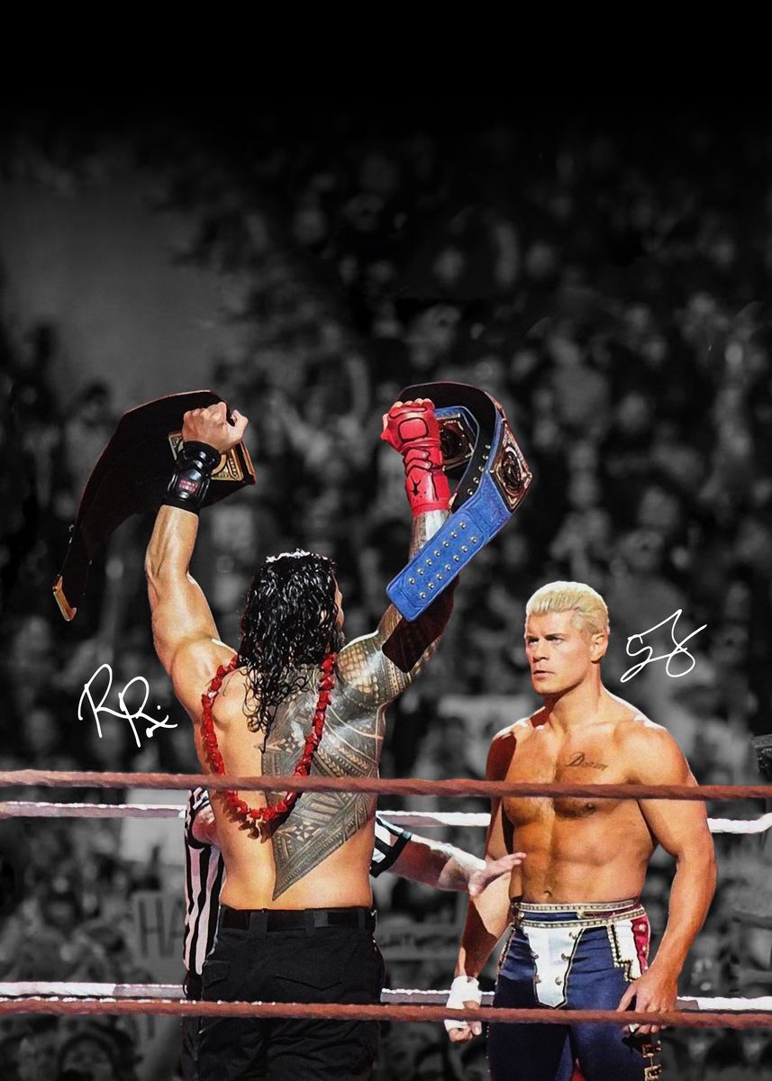 'Roman Reigns n Cody Rhodes' Poster, picture, metal print, paint by ART ...