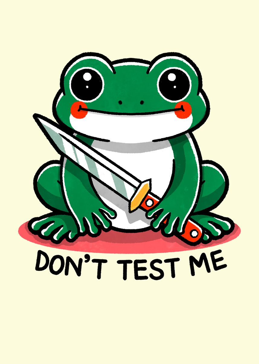 'Frog with Knife' Poster, picture, metal print, paint by Fanfreak ...