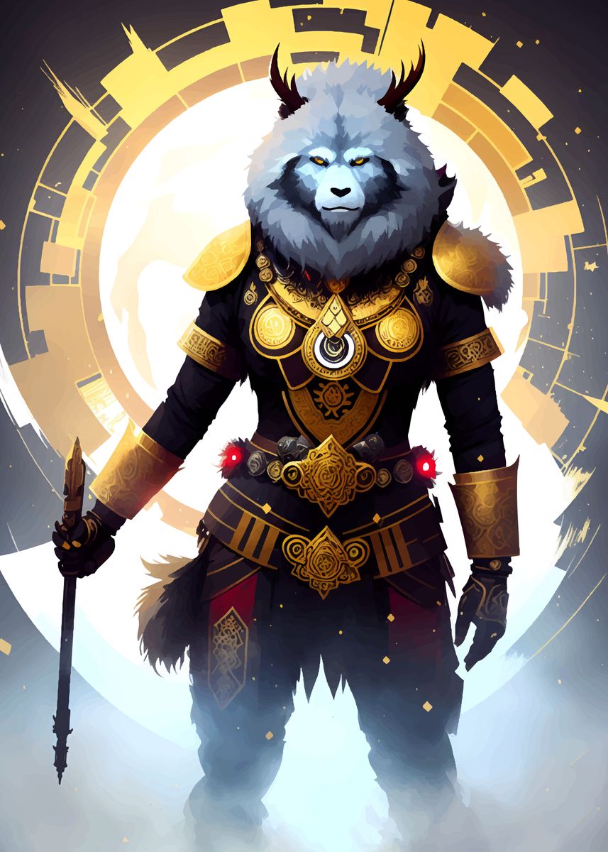 'Female Yeti Warrior' Poster, picture, metal print, paint by ...