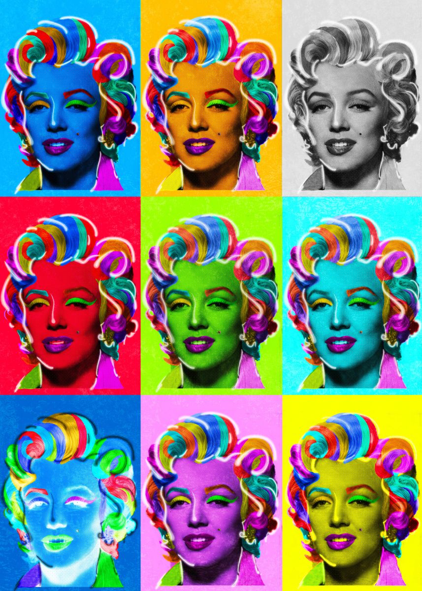 'MARILYN 6 NEO' Poster, picture, metal print, paint by POP ART WORLD | Displate