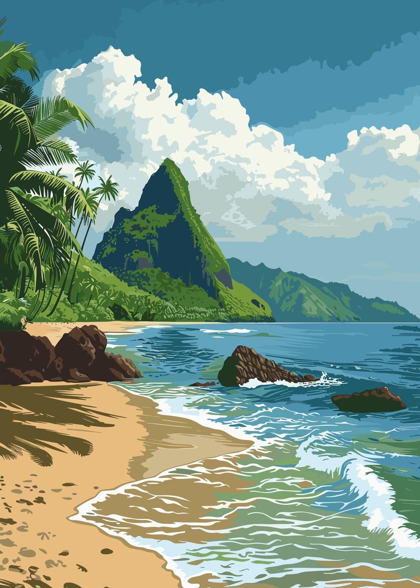 'American Samoa' Poster, picture, metal print, paint by Mesh | Displate