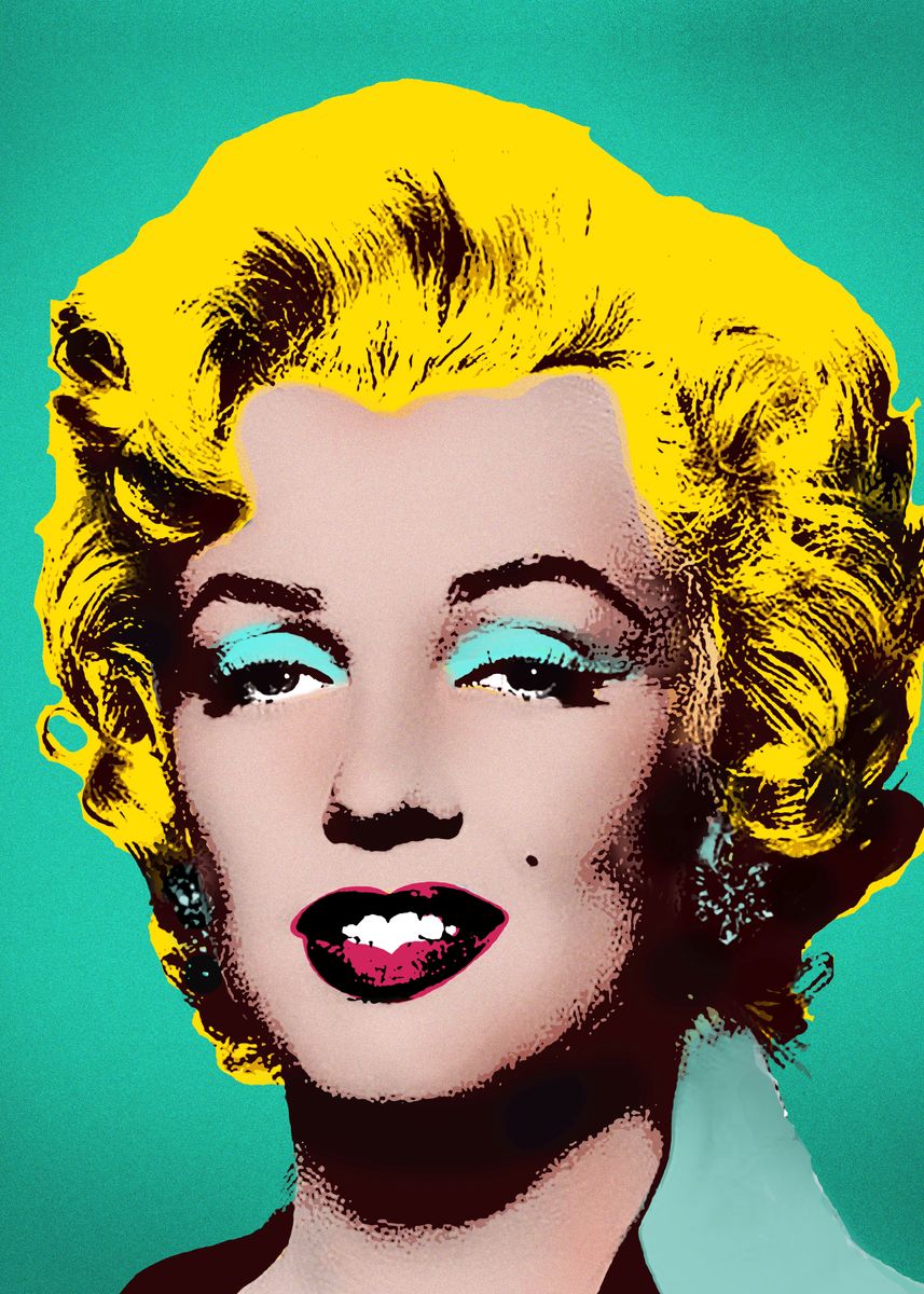 'MARILYN TURQUOISE' Poster, picture, metal print, paint by POP ART ...