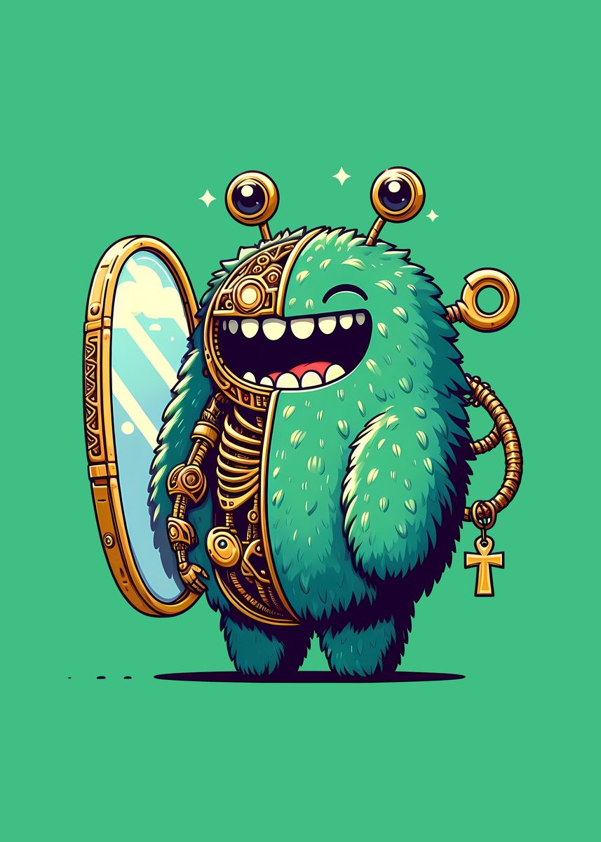 'Fuzzy Robot Monster' Poster, picture, metal print, paint by CODY ...