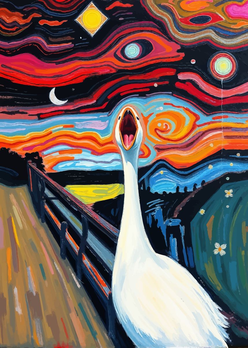 'Goose Scream' Poster, picture, metal print, paint by MASTER HOLLOW ...