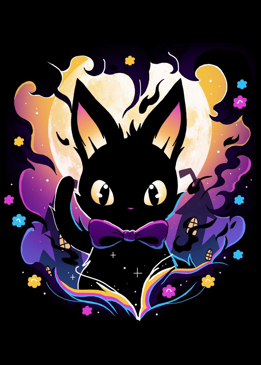 'Cat Witched' Poster, picture, metal print, paint by Valentina Fabbri | Displate