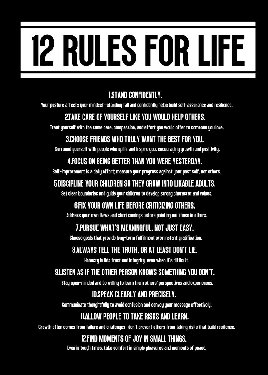 'Rules for Life' Poster, picture, metal print, paint by Nae | Displate