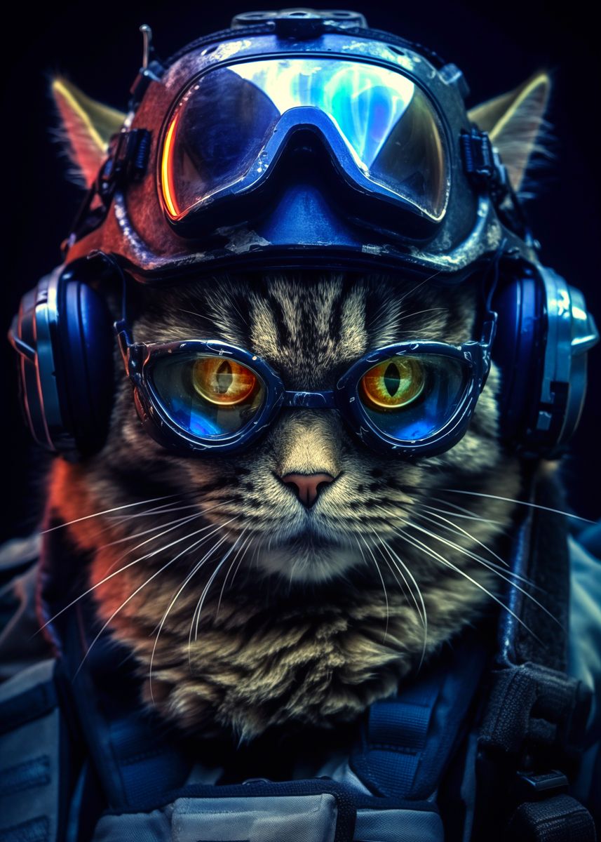 'SOF Warrior Cat' Poster, picture, metal print, paint by Avalon Atelier ...