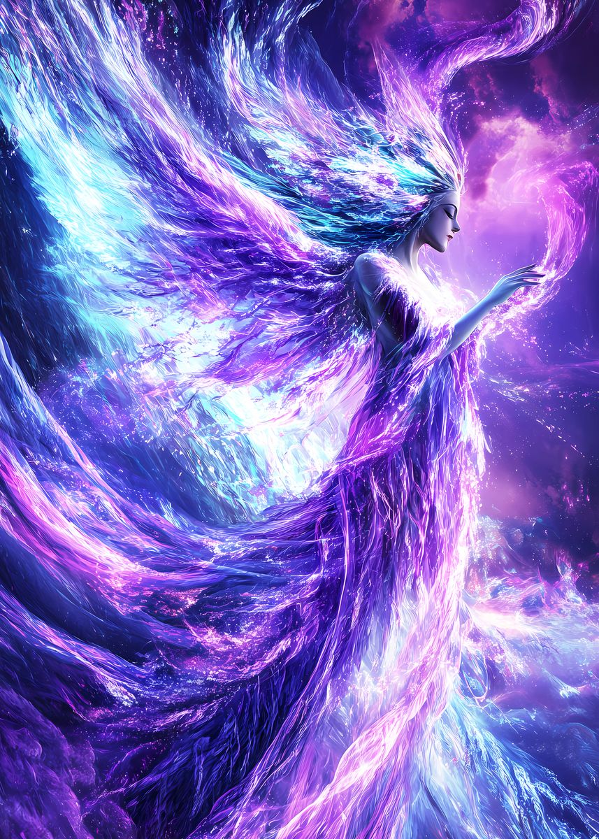 'Water Spirit Fantasy Art' Poster, picture, metal print, paint by ...