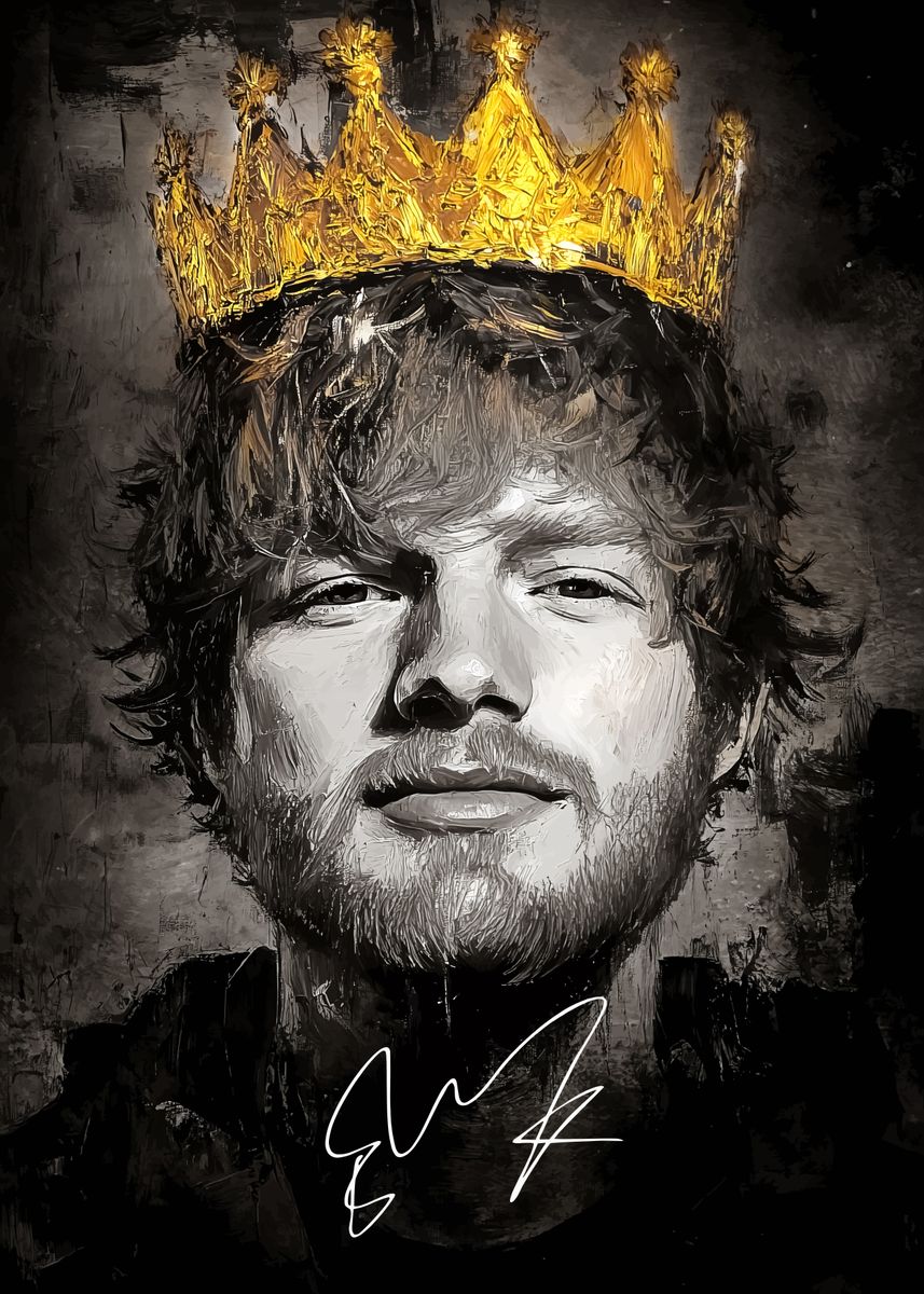 'Ed Sheeran King Portrait' Poster, picture, metal print, paint by the ...