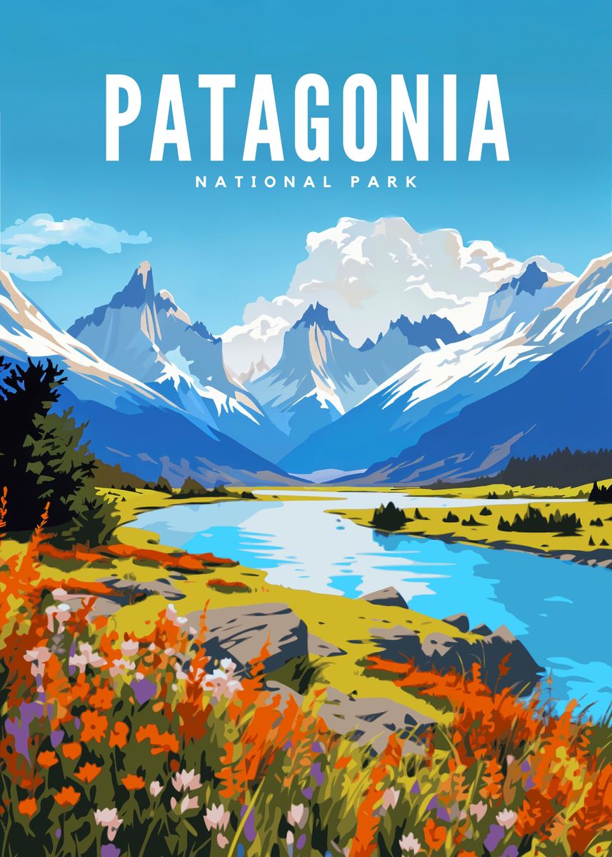 'Patagonia National Park' Poster, picture, metal print, paint by Mark Vincent Verallo | Displate