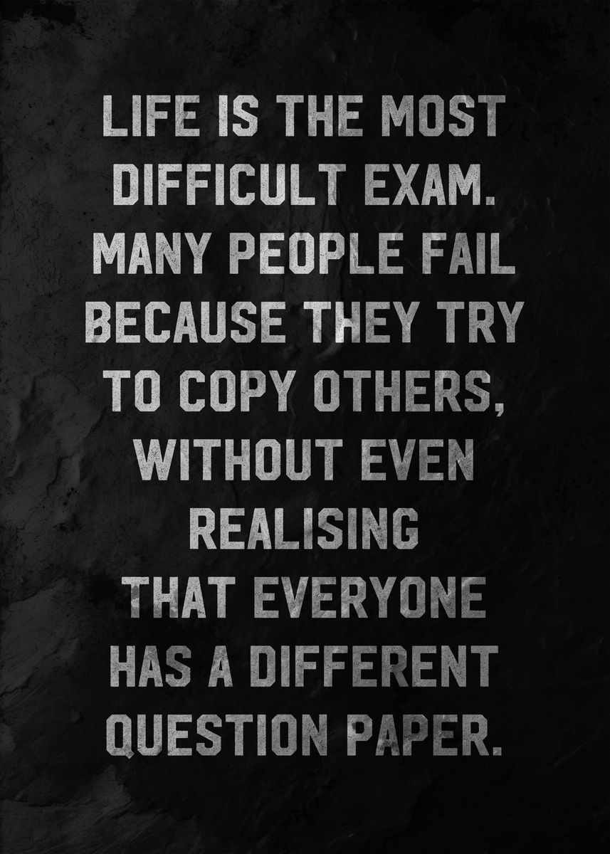 'life is the most difficult' Poster, picture, metal print, paint by ...