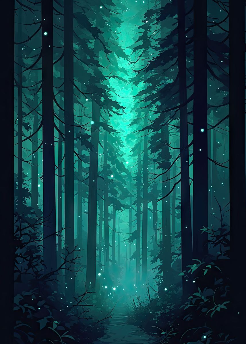 'Bewildering Forest' Poster, picture, metal print, paint by NVSN | Displate