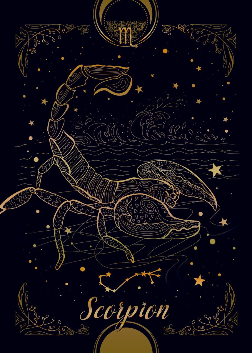 'Scorpion or' Poster, picture, metal print, paint by Jessica MASIA ...