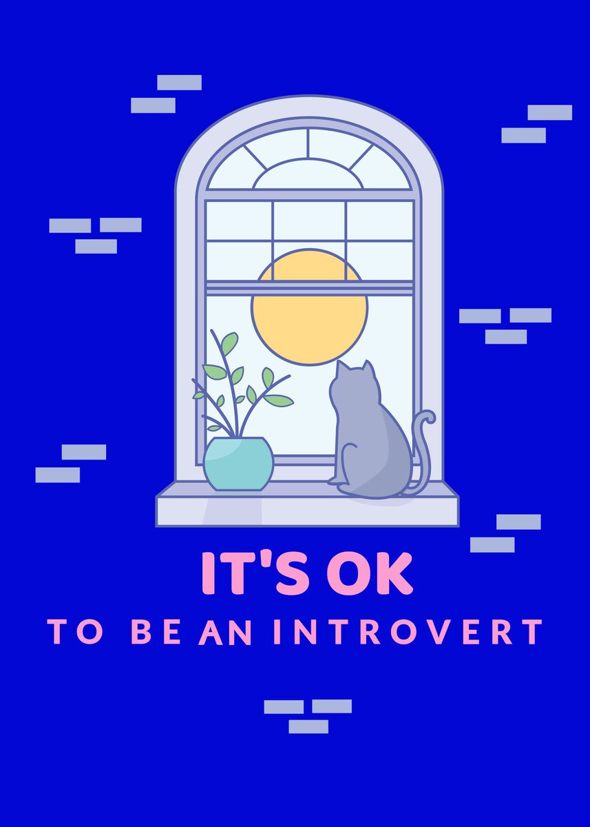 'Introvert Cat Window' Poster, picture, metal print, paint by arkitekta ...