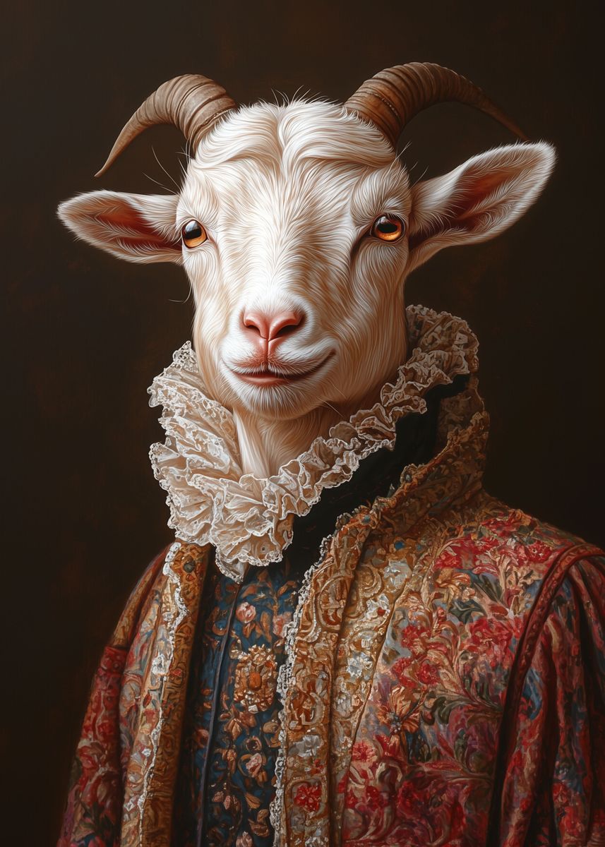'Elegant Victorian Goat' Poster, picture, metal print, paint by ...