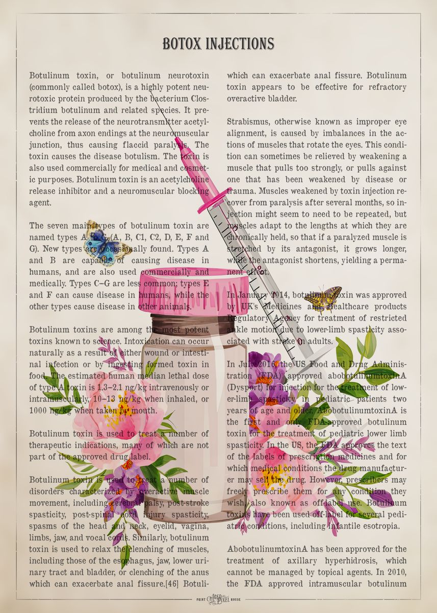 'Botox Injections Medical Illustration' Poster, picture, metal print ...