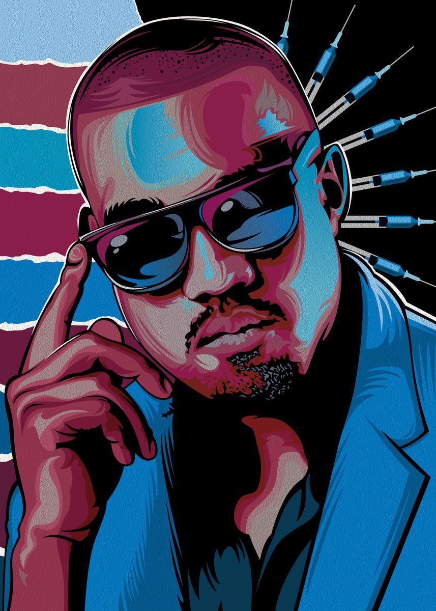 'Kanye West' Poster, picture, metal print, paint by Baron Alfonzo ...