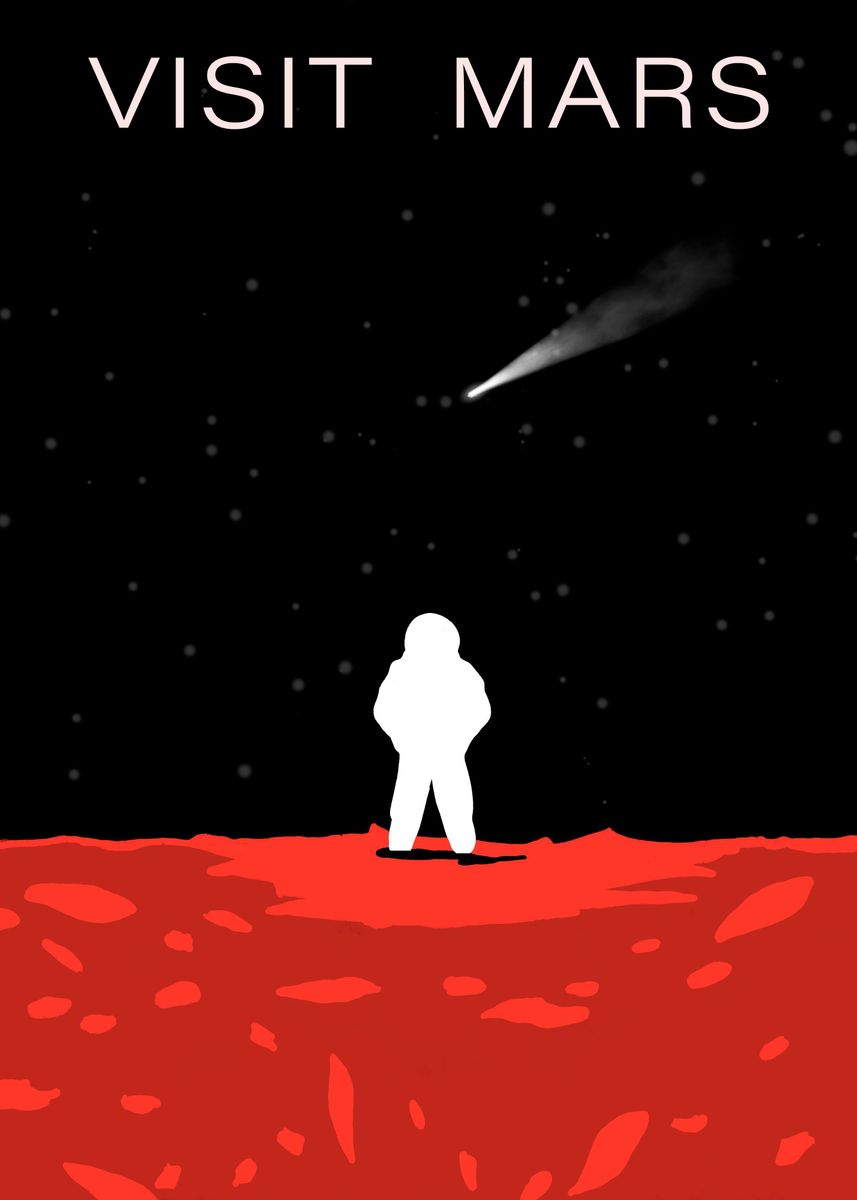 'Visit Mars' Poster, picture, metal print, paint by luigi diamanti ...
