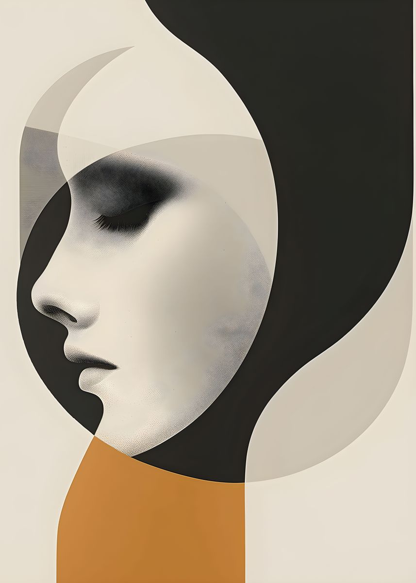 'Abstract art of face' Poster, picture, metal print, paint by ...