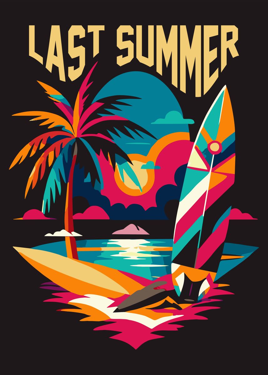 'Last Summer Surf' Poster, picture, metal print, paint by Muhammad ...