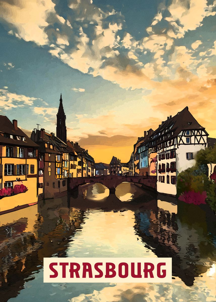 'Strasbourg' Poster, picture, metal print, paint by Bo Kev | Displate