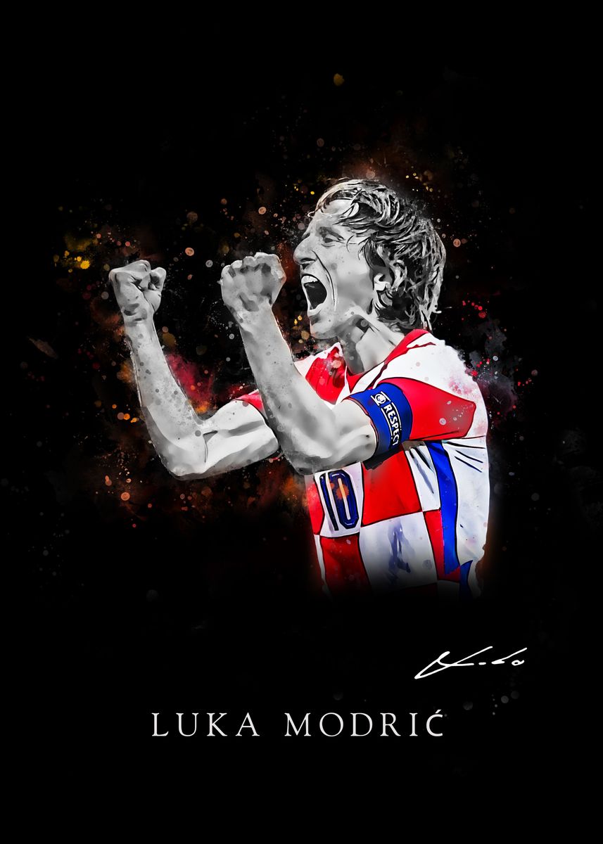 'luka modric croatia' Poster, picture, metal print, paint by HANA ...