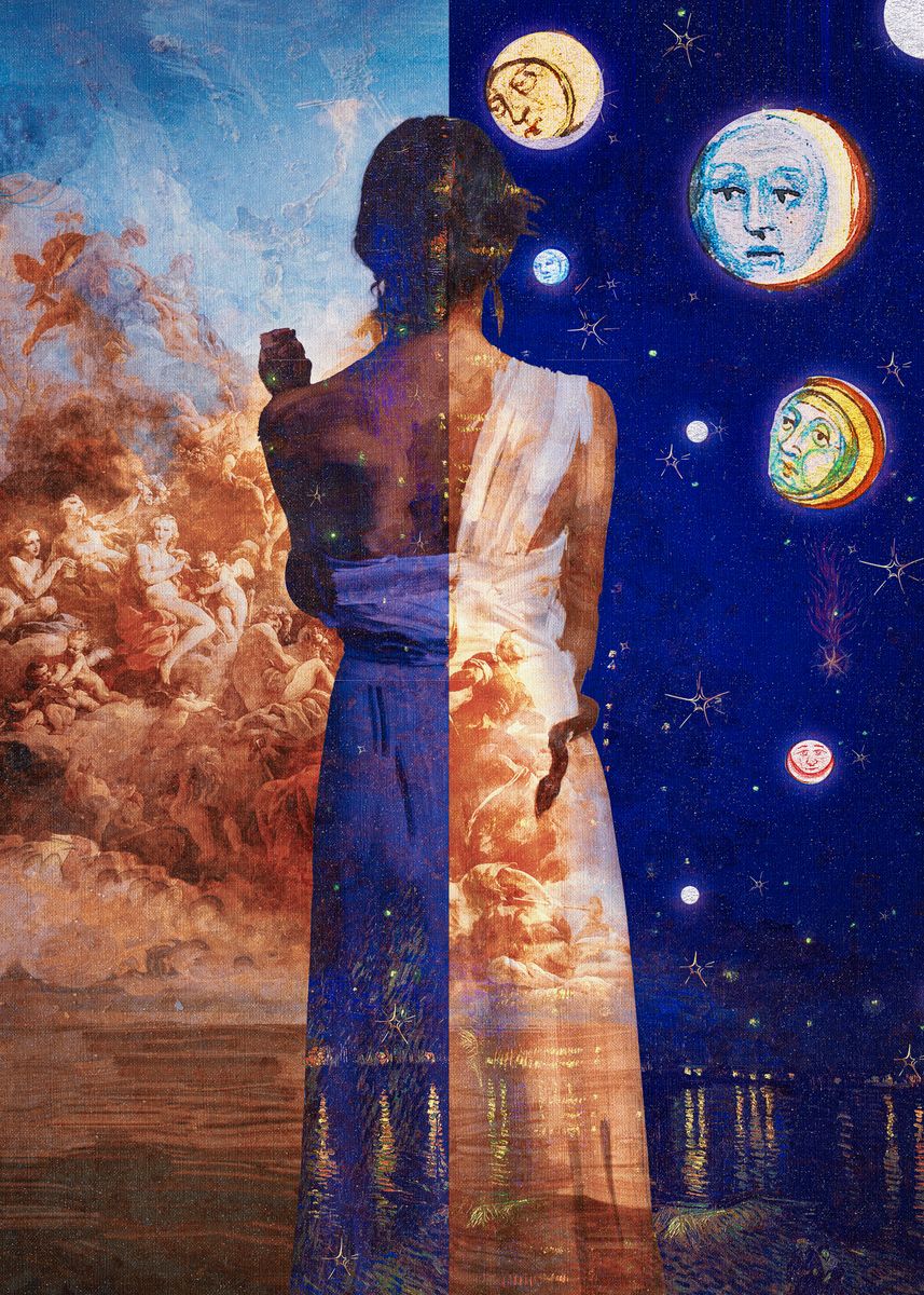 'Woman Between Worlds Renaissance Art' Poster, picture, metal print ...