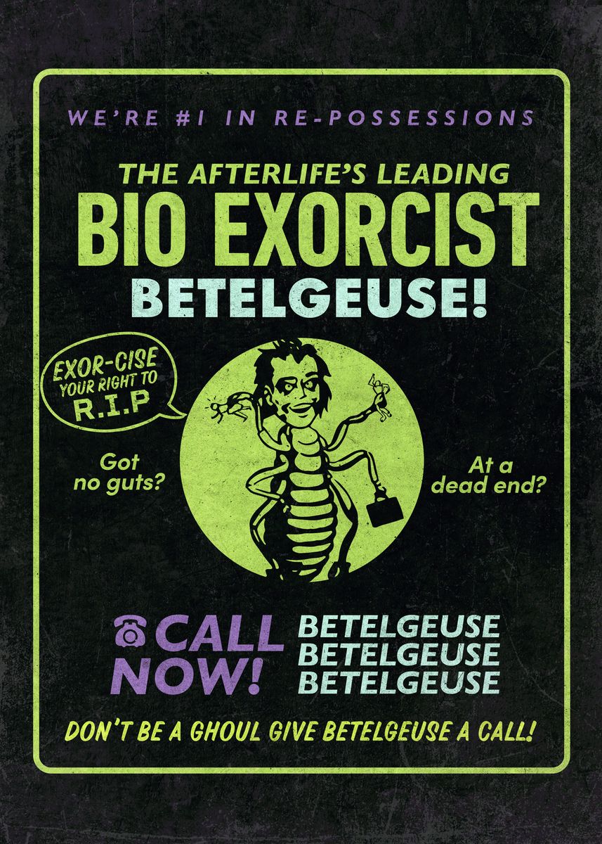 'Betelgeuse!' Poster, picture, metal print, paint by Beetlejuice | Displate