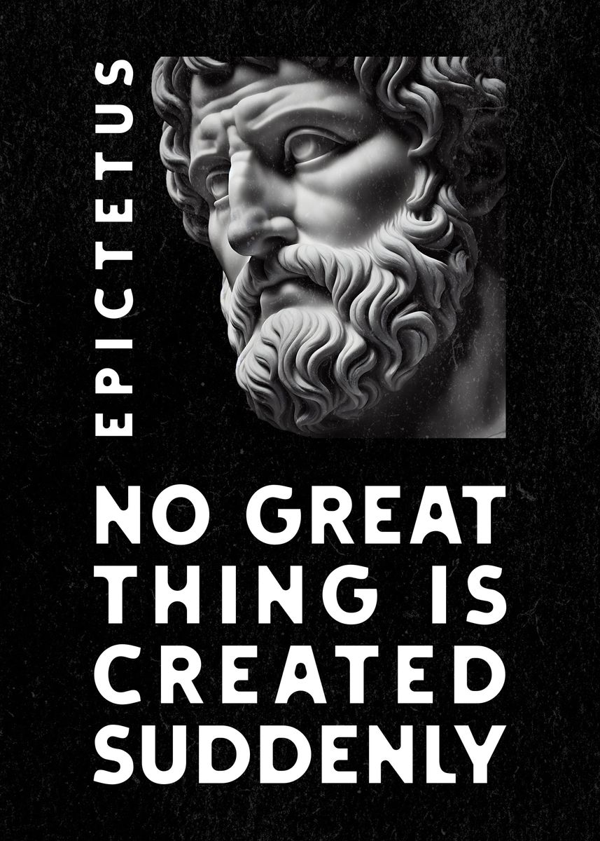 'Epictetus Motivation Quote' Poster, picture, metal print, paint by ...