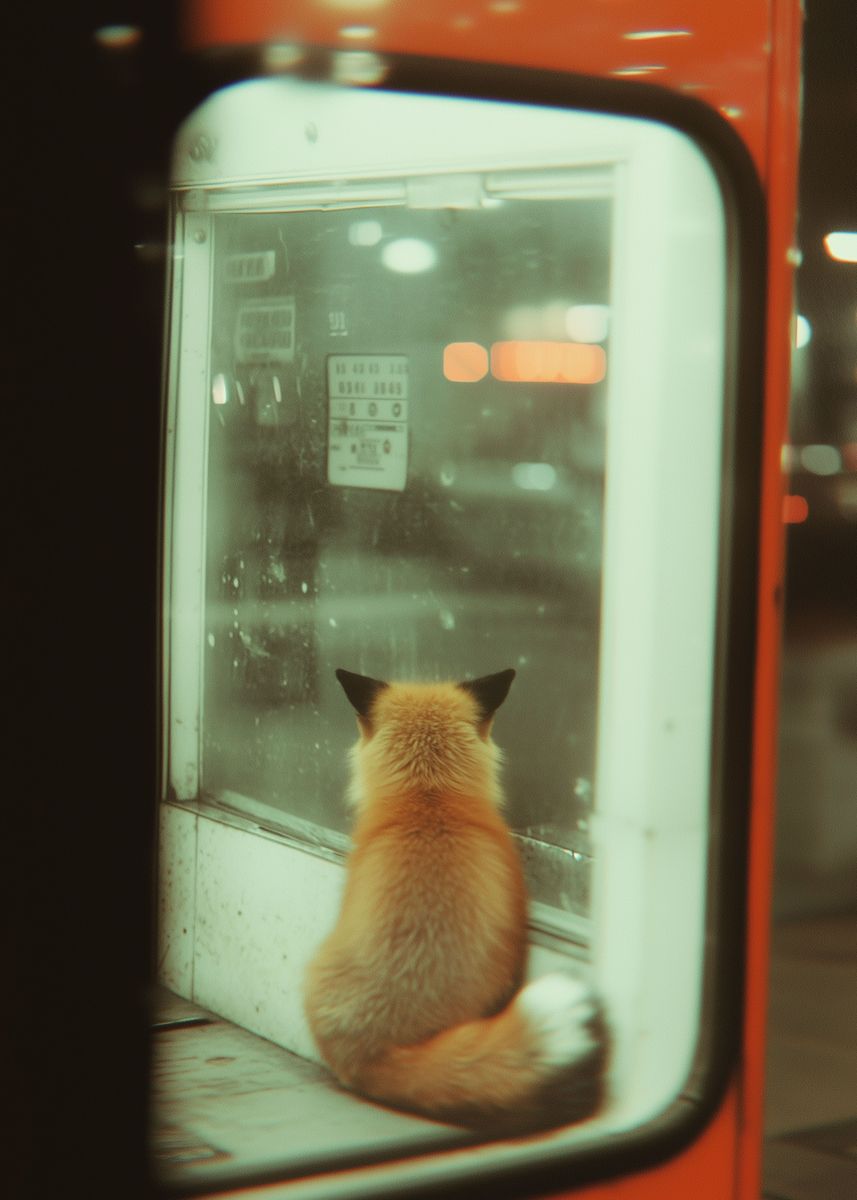 'Fox lost in train' Poster, picture, metal print, paint by Bloomoon ...