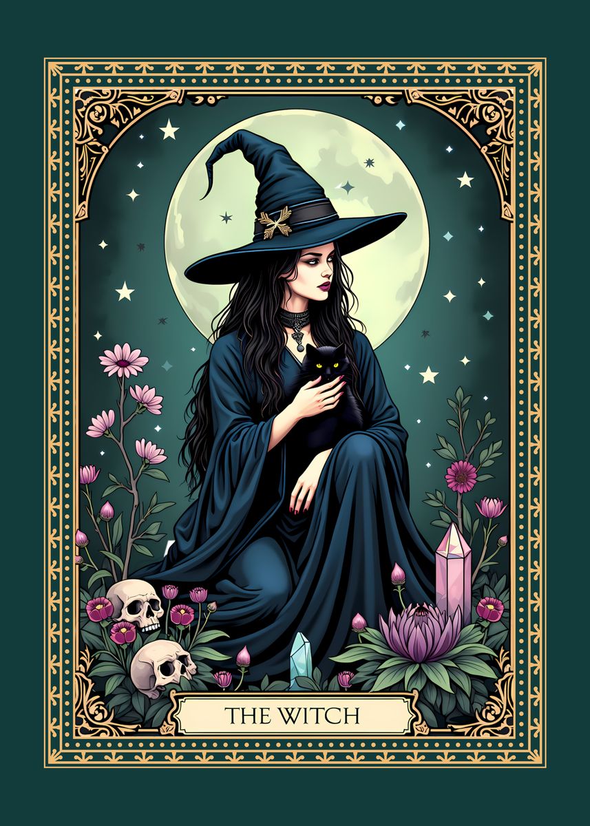 'The Witch Tarot Card' Poster, picture, metal print, paint by Sarah ...