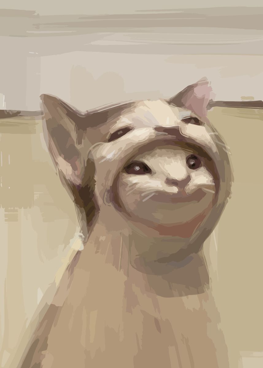 'Funny Cat Meme' Poster, picture, metal print, paint by Razu Matubbor ...