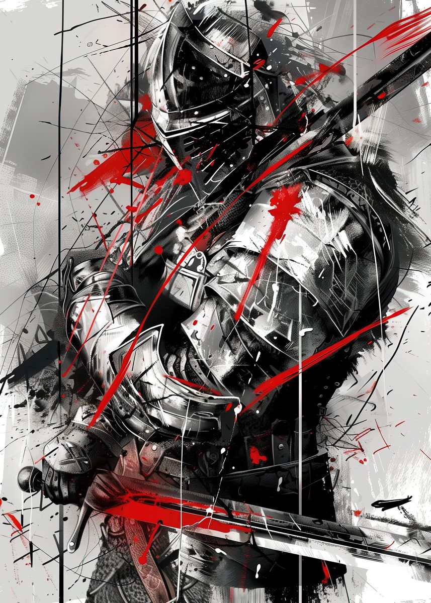 'Dual Wielding Knight' Poster, picture, metal print, paint by Ben ...